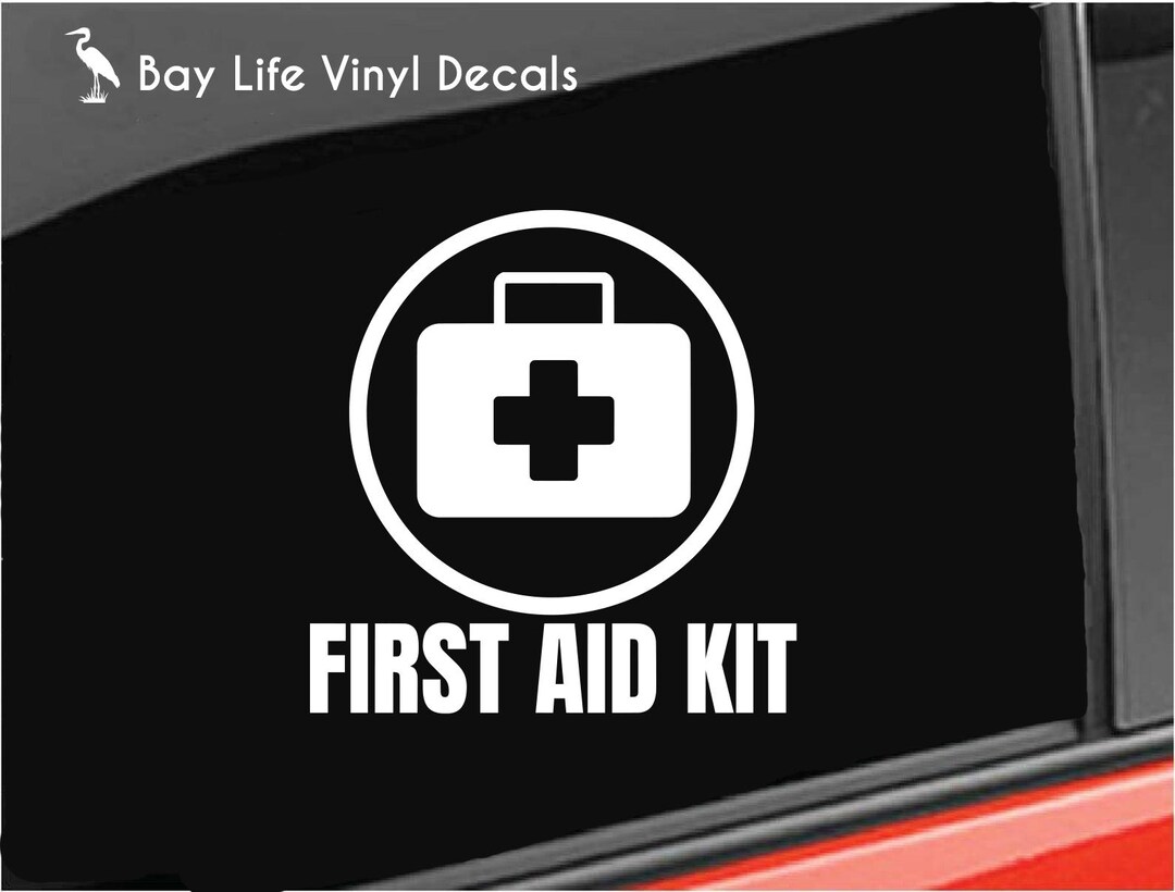 First Aid Kit Vinyl Decal, Workplace Safety Wall Decal, First Aid Wall ...