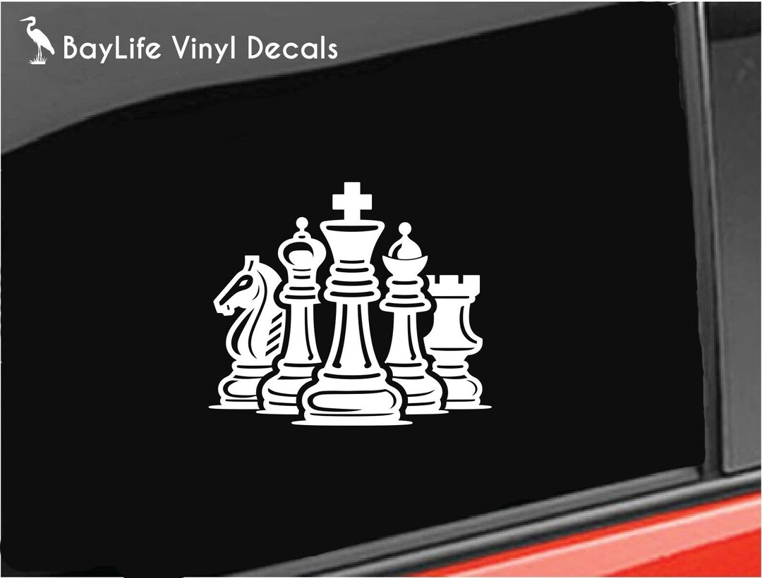 Chess Player Vinyl Decal, Sports Chess Game Player Check Mate Sticker ...