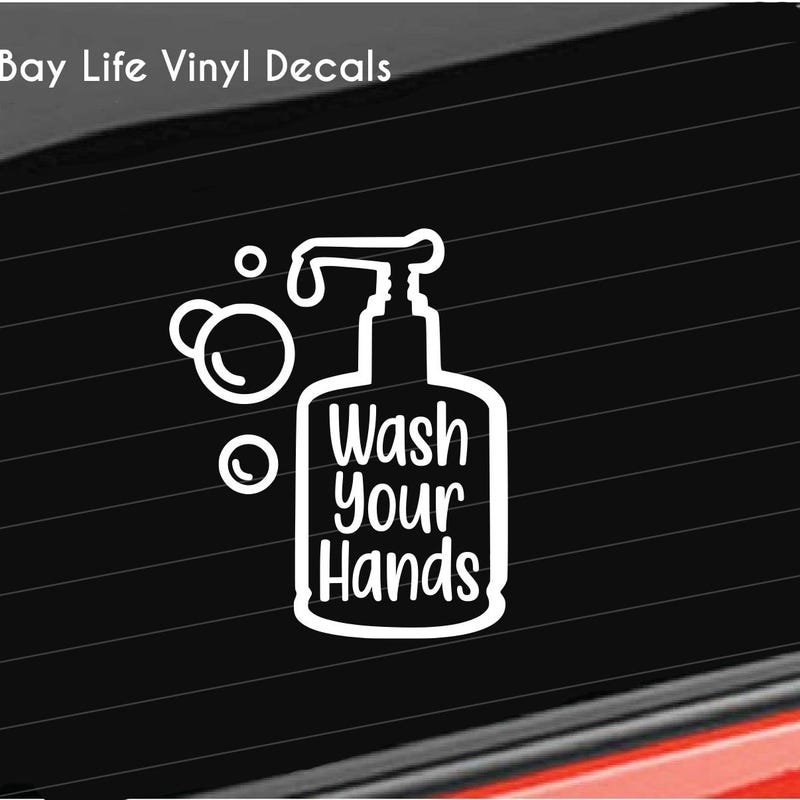 Yellow Hand Wash Decal - Etsy
