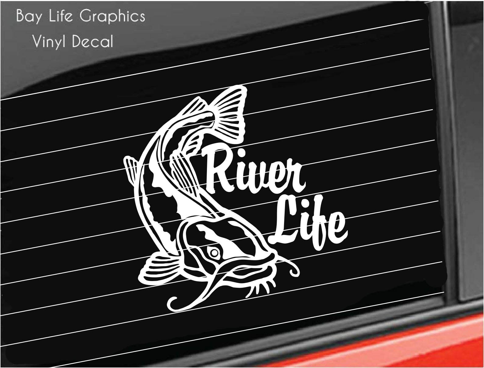 Catfish River Life Vinyl Decal Catfish Fishing Vinyl Decal | Etsy