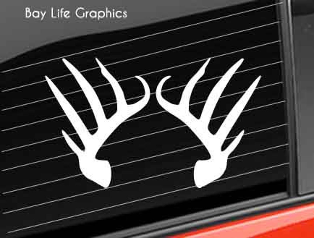 Deer Antlers Decal, Antlers Decal, Hunting Antlers Vinyl Decal, Hunting ...