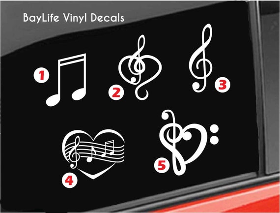 Music Notes Vinyl Decal Musical Notes Decal Music Note - Etsy