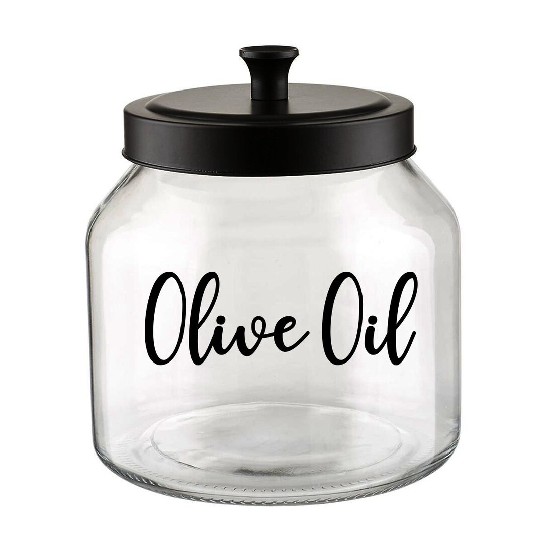 Olive Oil Jar Label, Olive Oil Kitchen Jar Decal / Home Organization ...