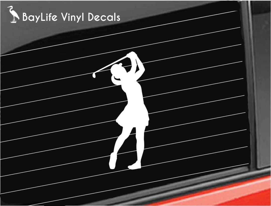 Woman Golf Vinyl Decal, Woman Golfer Decal, Female Golf Swing Home ...
