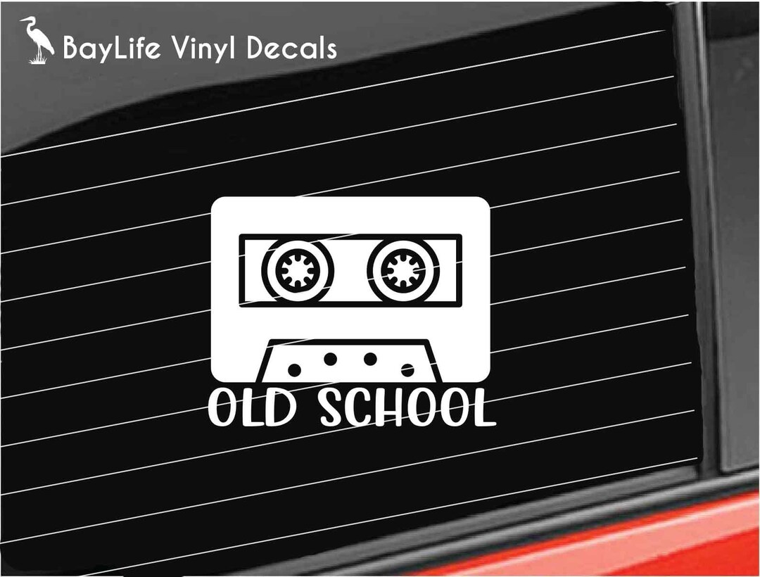 Cassette Tape Vinyl Decal, Boombox Radio Old Style Vinyl Decal, 80's ...