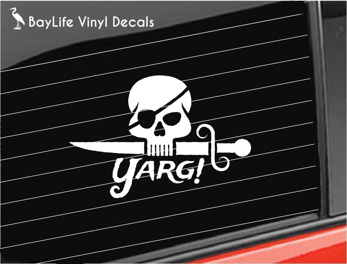 Pirate Vinyl Decal, Yarg! Pirate With a Sword, Pirates Sticker Home ...