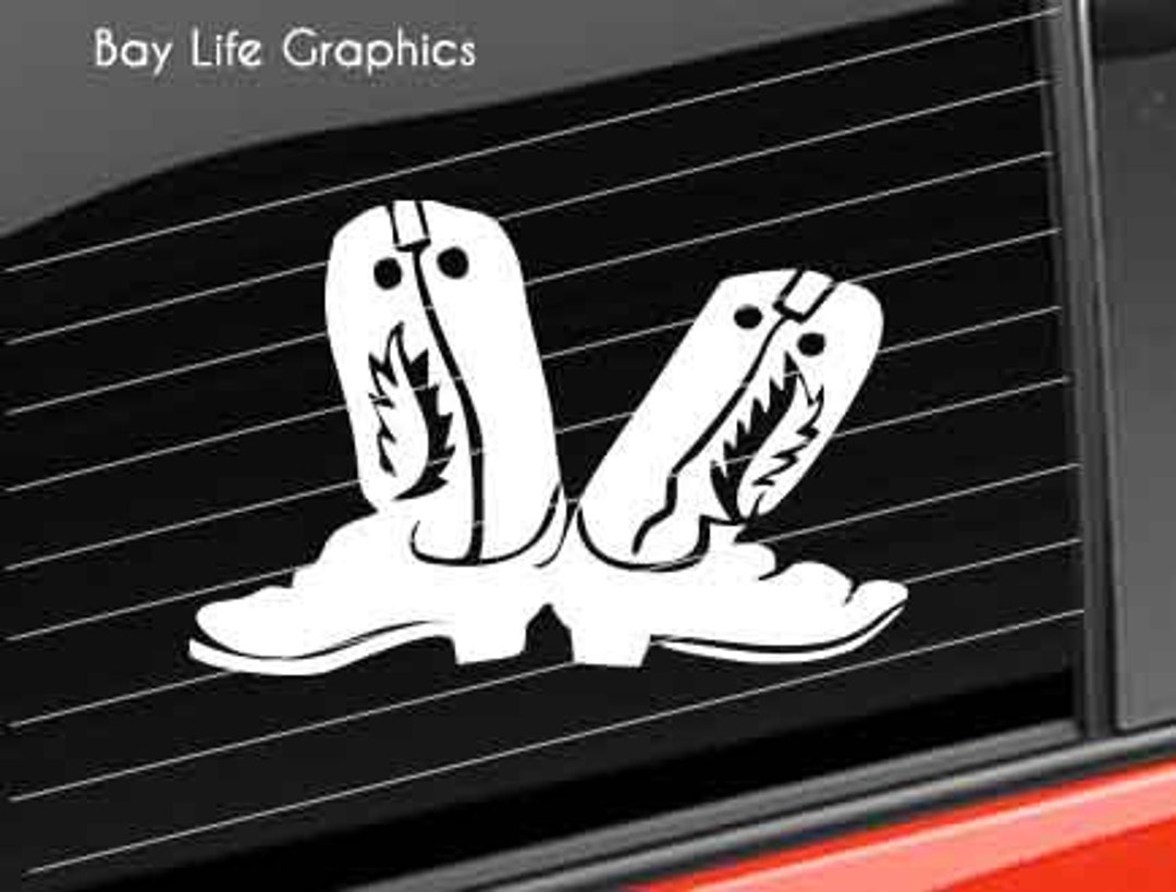 Cowboy Boots Vinyl Decal, Cowboy Boots Decal, Cowgirl Decal Boots Wall ...