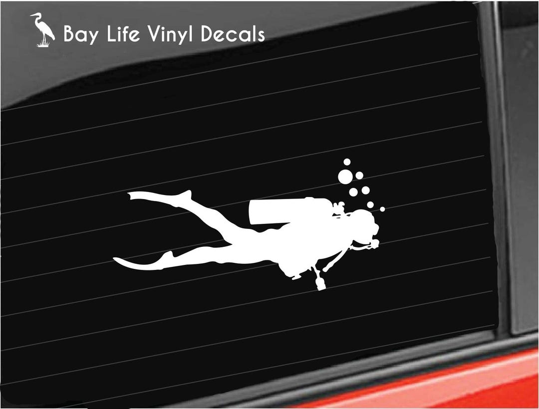 Scuba Diver Vinyl Decal | Scuba Diving Sticker Decal, Snorkeling Decal ...