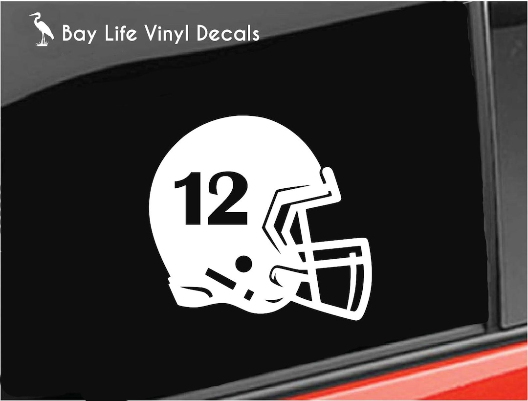 Football Helmet Custom Number Vinyl Decal, Personalized Football Decal ...