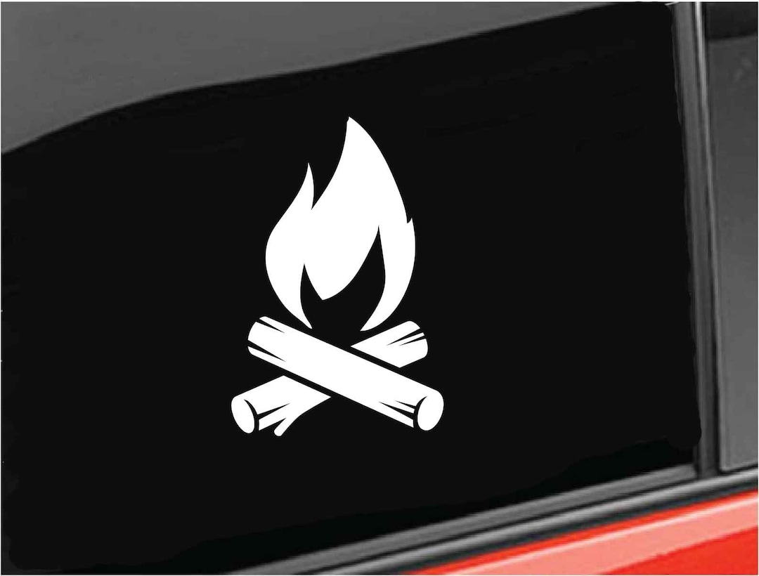 Camping Decal, Camp Fire Decal, Camping Vinyl Decal Home/laptop ...