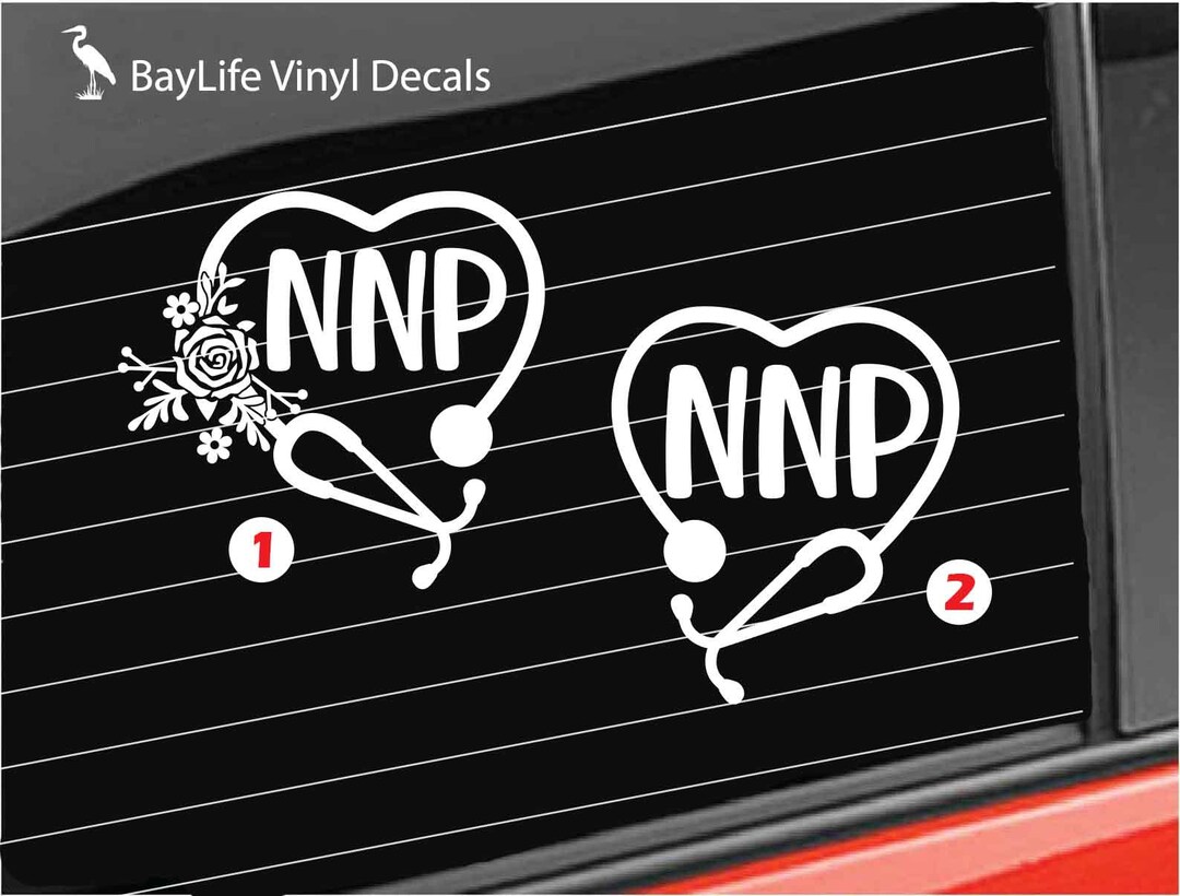 Neonatal Nurse Practitioners Vinyl Decal, NNP Stethoscope Nurse Vinyl ...
