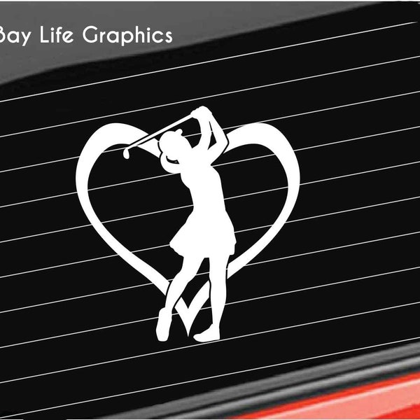Woman Golfer Decal - Etsy