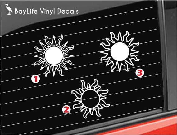 Sun Vinyl Decal Abstract Sun Vinyl Decal Ocean Sun Outdoors - Etsy