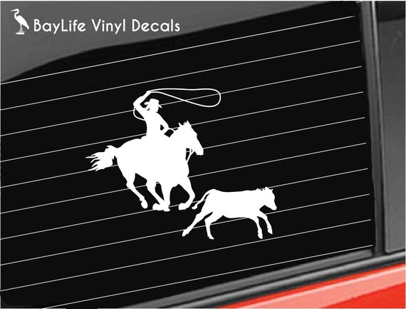 Calf Roping Decals Amazon.com Decal Stickers Of Cowboy On Horseback