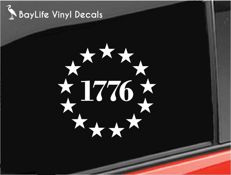 American Flag 1776 Vinyl Decal, We the People American Flag Patriotic ...