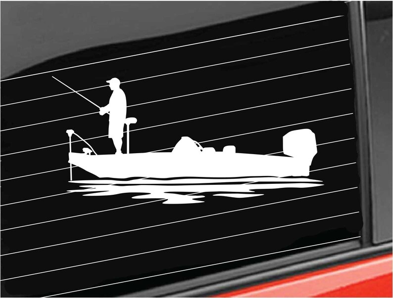 Bass Boat Vinyl Decal Bass Fisherman Vinyl Decal Fisherman | Etsy