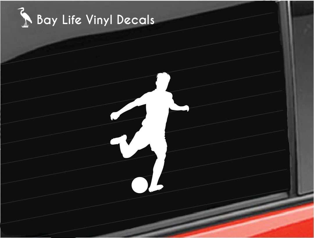 Man Soccer Player Vinyl Decal, Boy Soccer Decal, Male Soccer Sticker ...