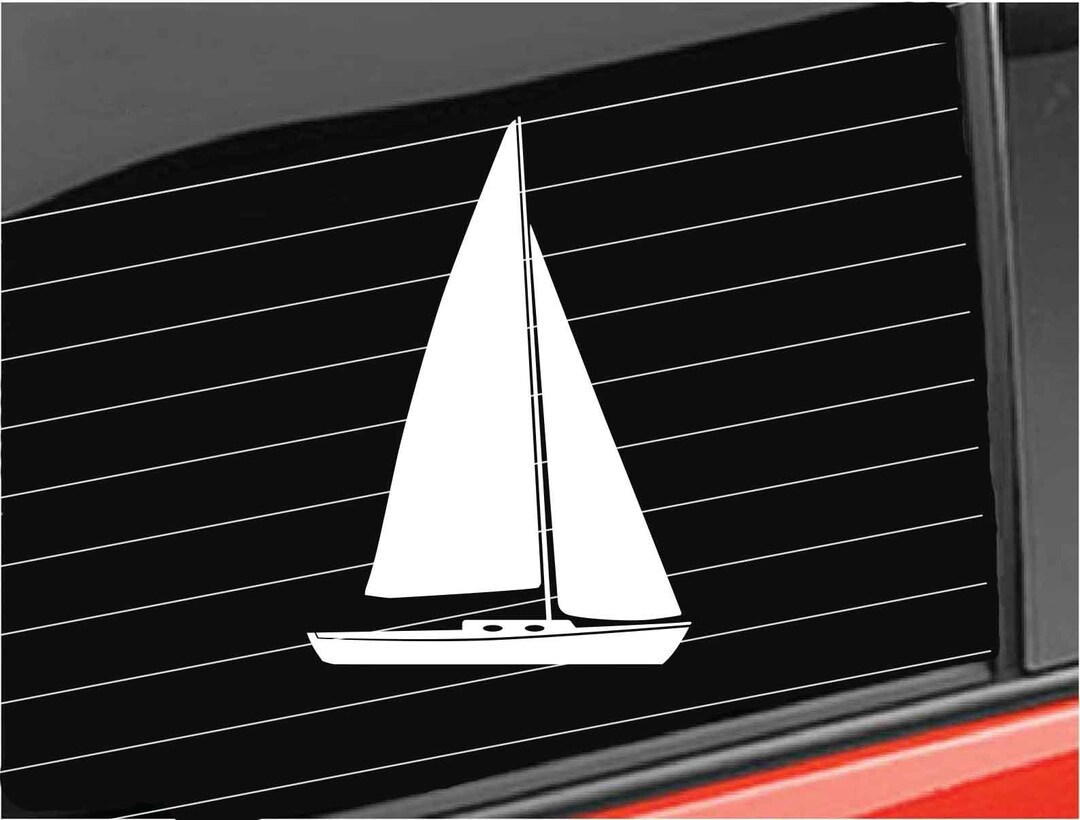 Sailboat Vinyl Decal, Sailing Decal, Sail Boating Scene Vinyl Decal ...