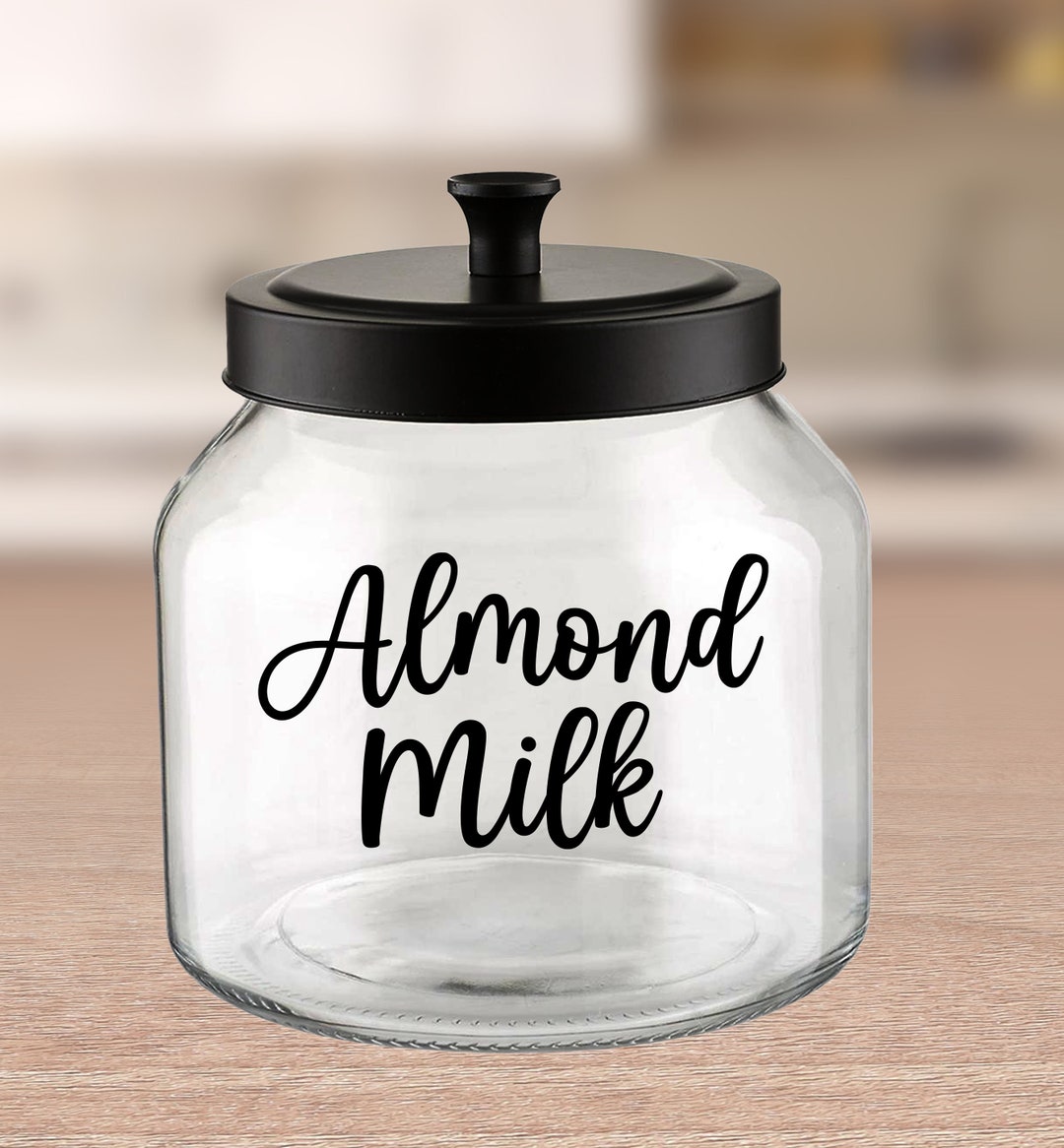 Almond Milk Label / Kitchen Almond Milk Vinyl Decal, Kitchen Pantry ...