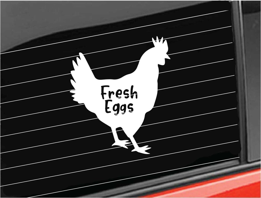Chicken Fresh Eggs Decal, Farm Chicken Vinyl Decal Hen Chicken Home ...