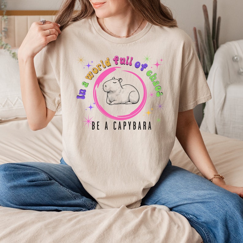 Retro Rainbow Style Capybara Shirt, Rodent Shirt, Capybara Lover ...