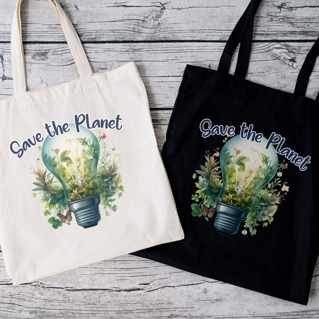 Save the Earth Eco-friendly Reusable Canvas Tote, Save the Planet ...