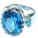 Snow Queen Large Swiss Blue Topaz .925 Sterling Silver Handmade Ring ...