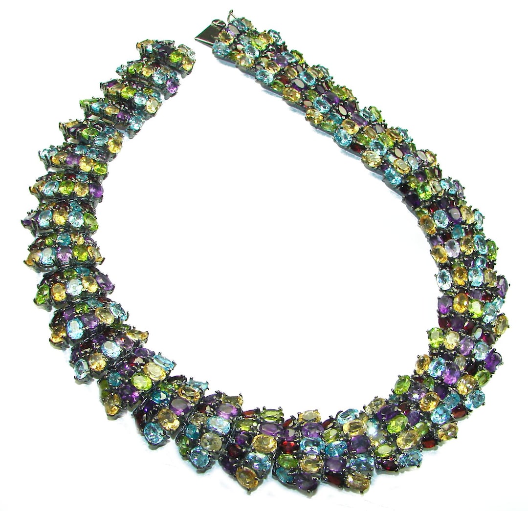 Penelope Authentic 385 Carat Authentic Multigems Black Rhodium Over ...