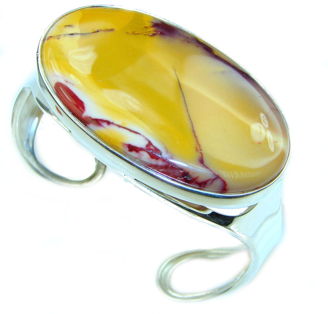 Stunning Genuine Australian Mookaite .925 Sterling Silver Bracelet ...