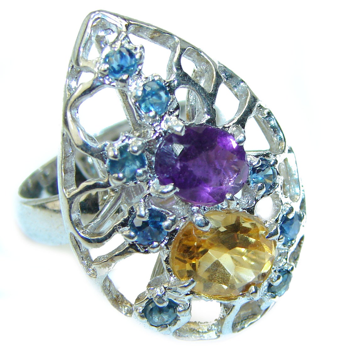 Midsummer Gold 10.5 Carat Citrine Amethyst .925 Sterling Silver ...