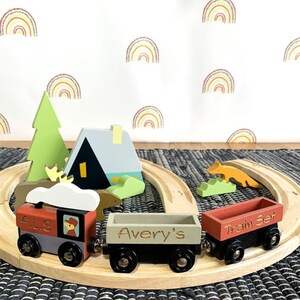 Personalised Wooden Treetops Train Set - Children's Toys - Wooden Toys ...
