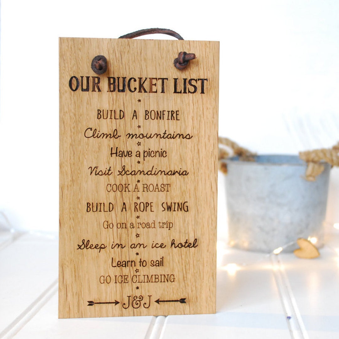 Oak Bucket List Sign - Bucket List - Boyfriend Gift - Travel Gift - Our ...