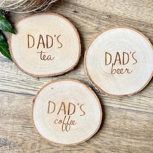 Personalised Rustic Name Coaster - Father's Day Gift - Gift for Him ...
