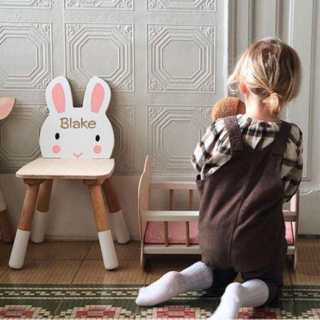 Personalised Wooden Rabbit Chair - Children's Chair - Furniture ...