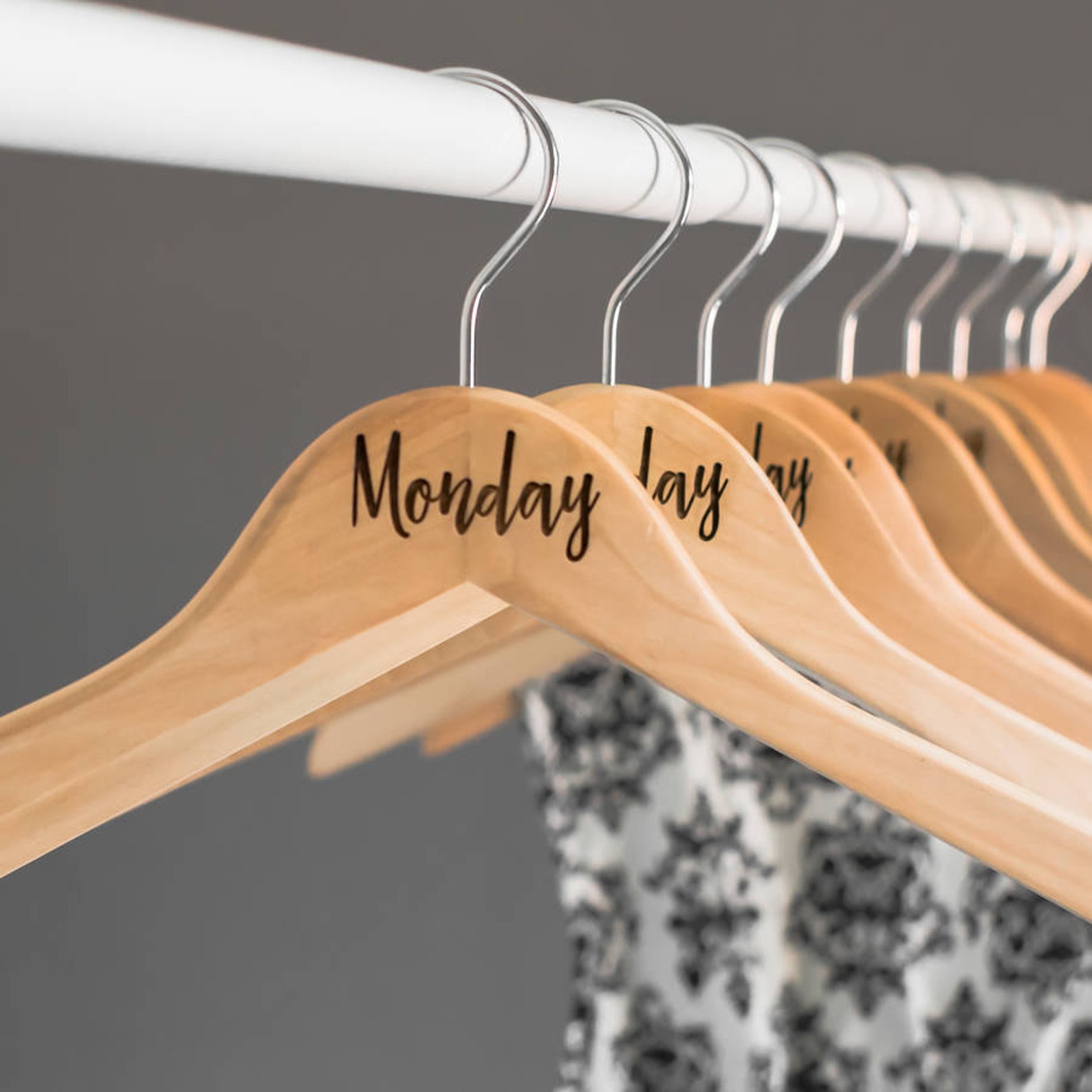 Days of the Week Wooden Coat Hangers Personalised Hangers - Etsy