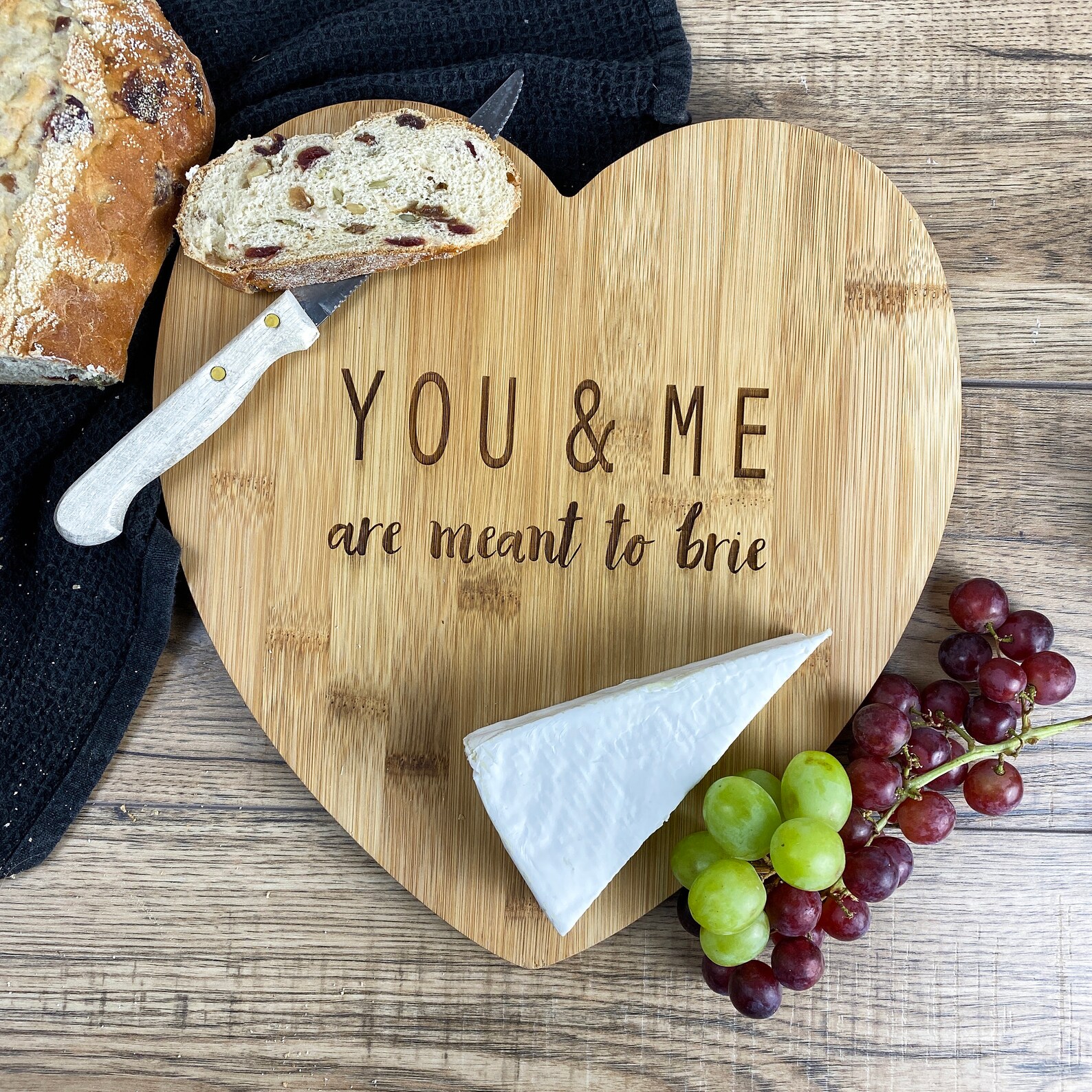 Personalised Bamboo Heart Shaped Cheese Board Cheese Lovers - Etsy