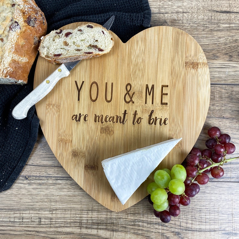 Personalised Bamboo Heart Shaped Cheese Board Cheese Lovers - Etsy