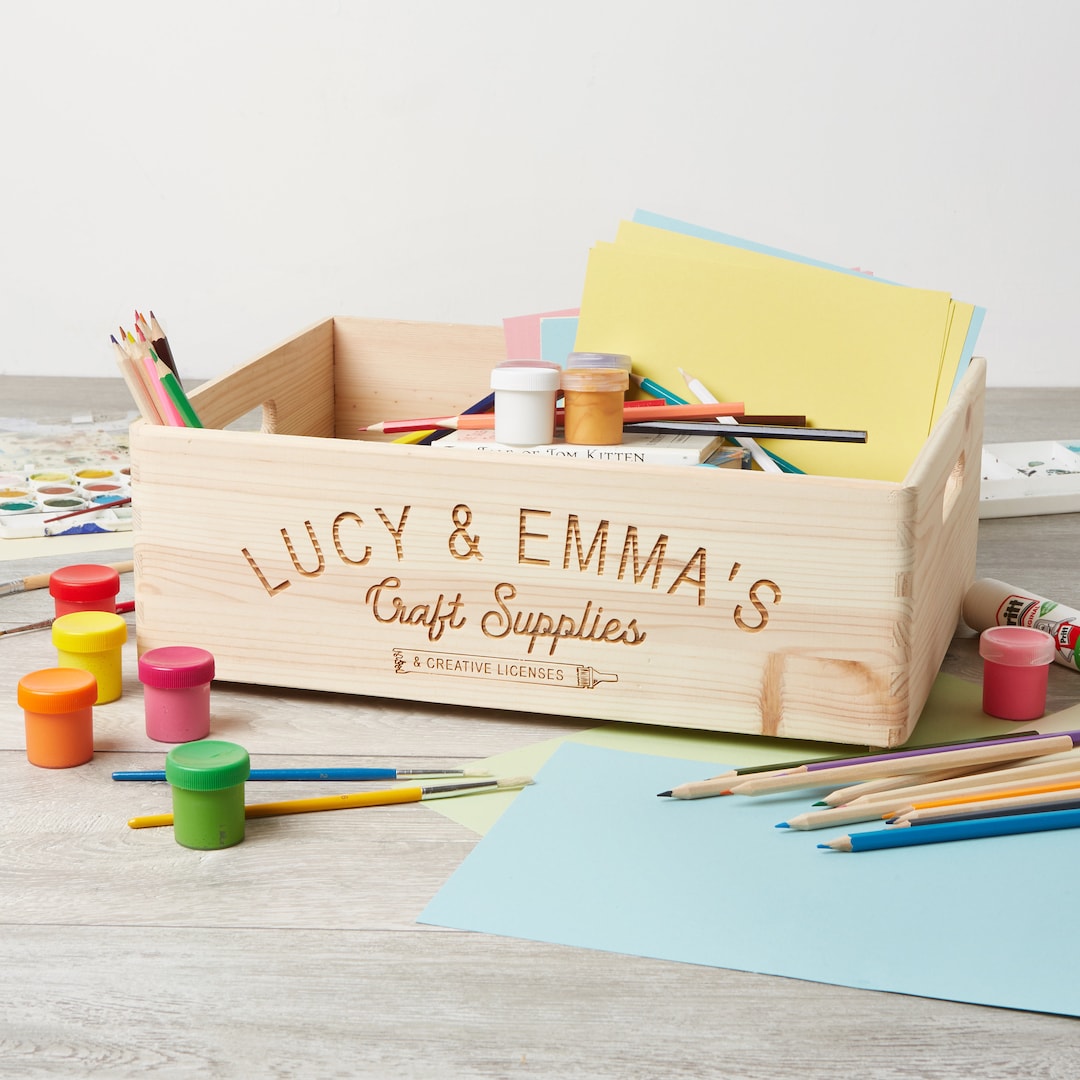 Personalised Craft Box - Personalised Storage - Craft Organizer - Craft ...