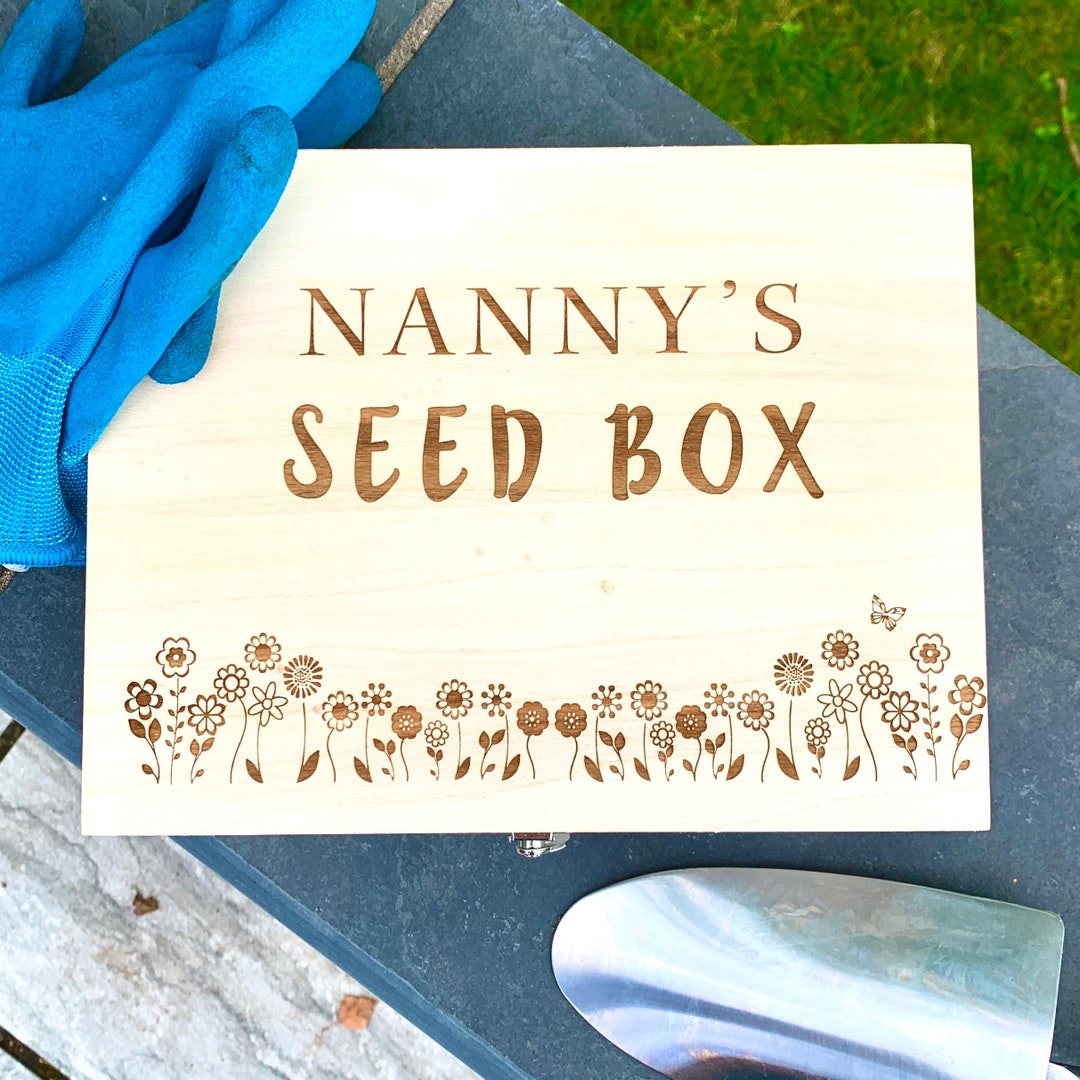 Gardeners Gift - Flower Seed Box - Storage - Gardening - Grandparents ...