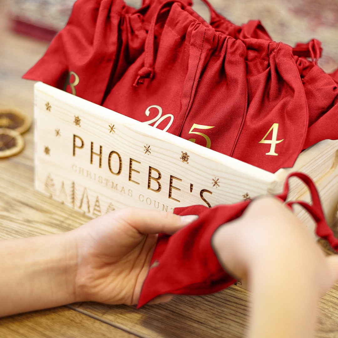 Personalised Christmas Advent Calendar Box, Christmas Eve Box ...