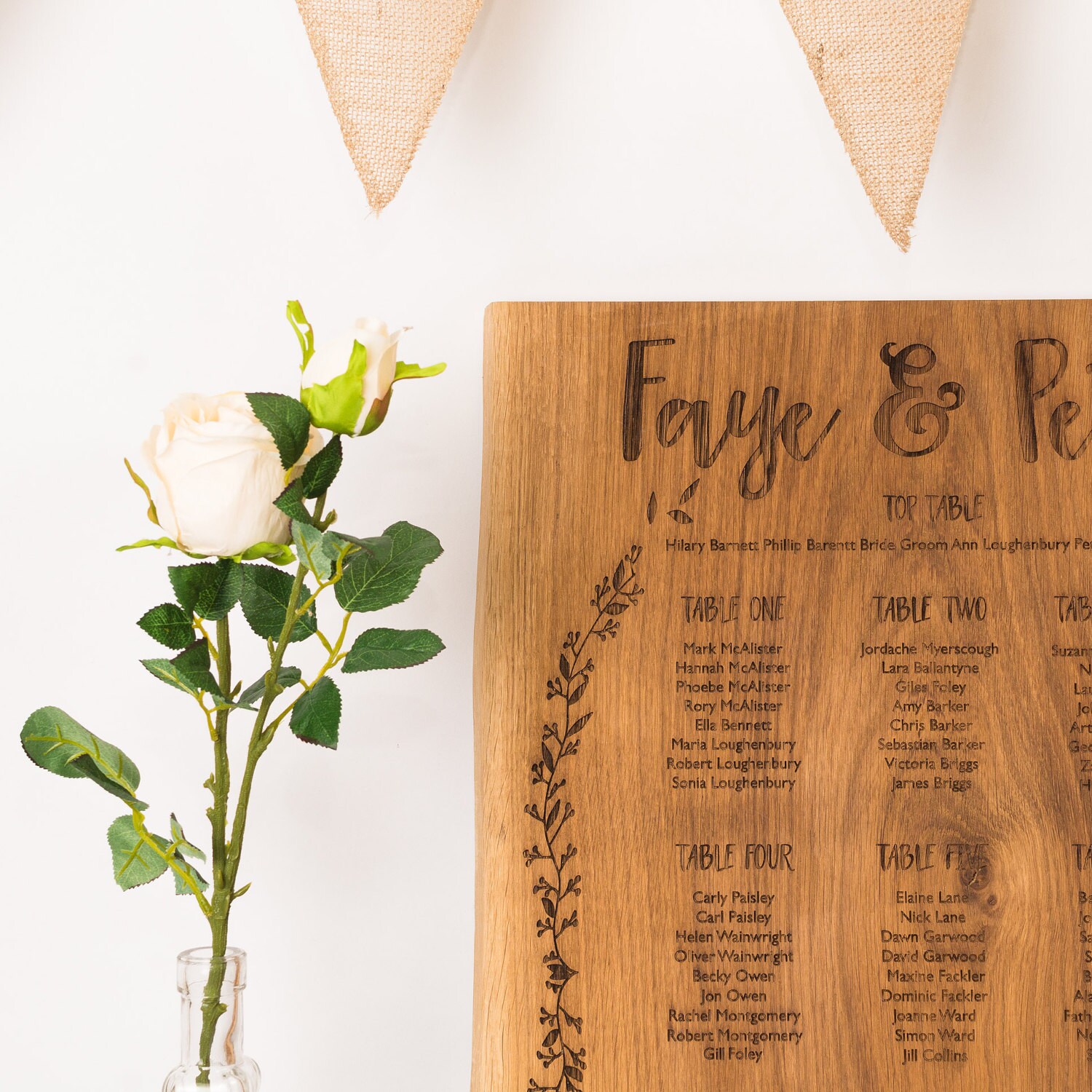 Rustic Wedding Table Plan | Oak Table Plan | Country Wedding | Grecian ...