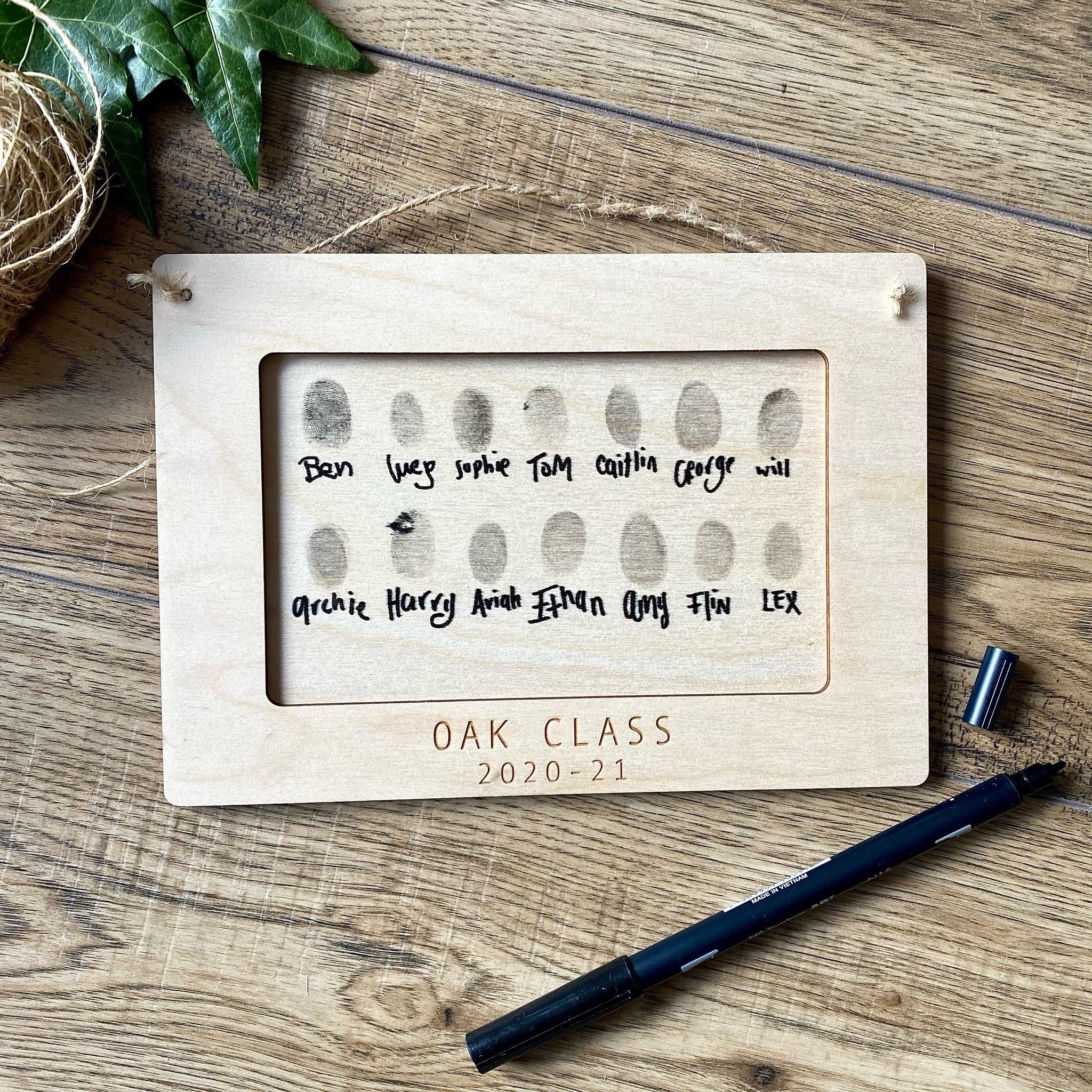 Personalised Fingerprint Teacher Picture Frame - Teacher Gift - Thank ...