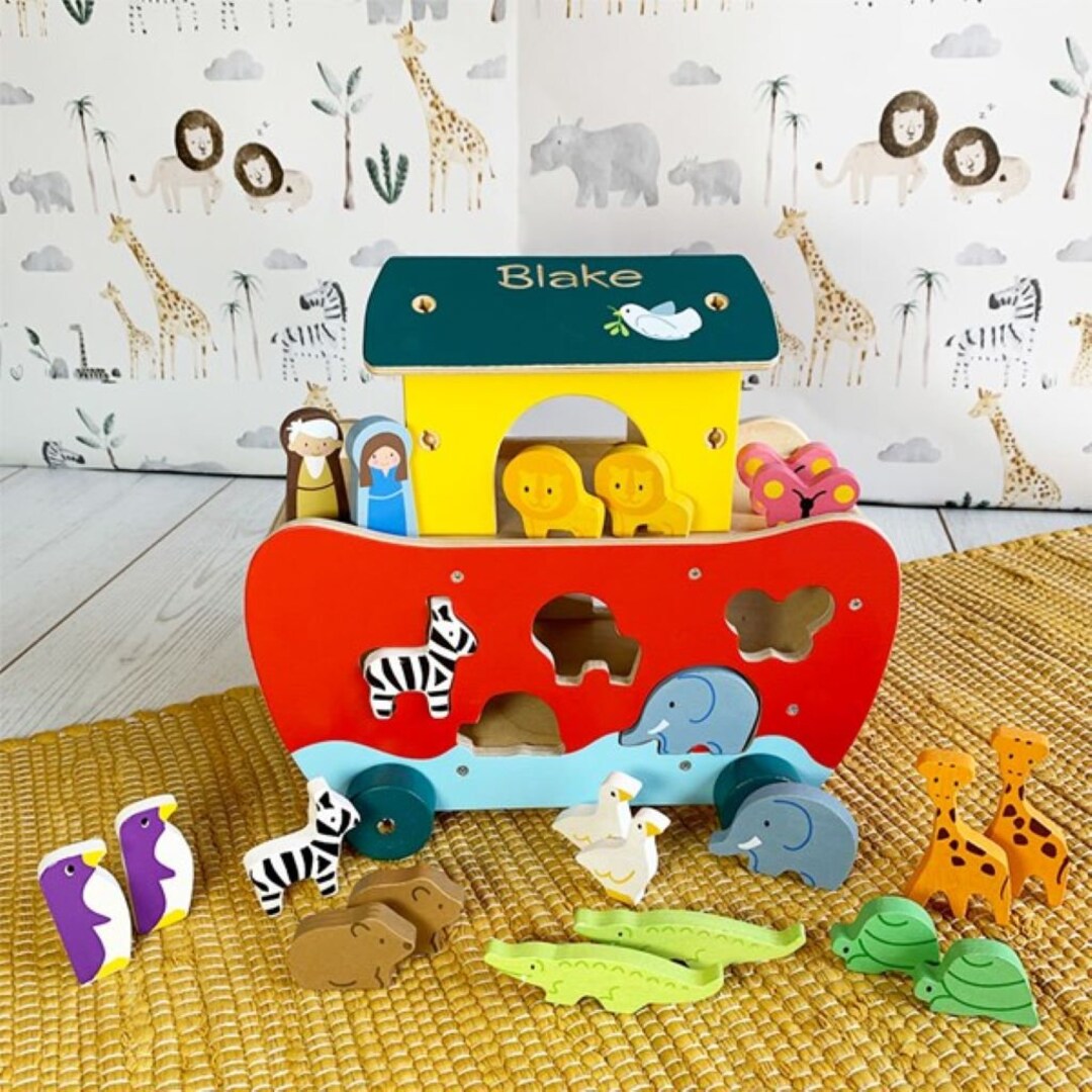 Personalised Noah's Ark Shape Sorter Children's Toys - Etsy