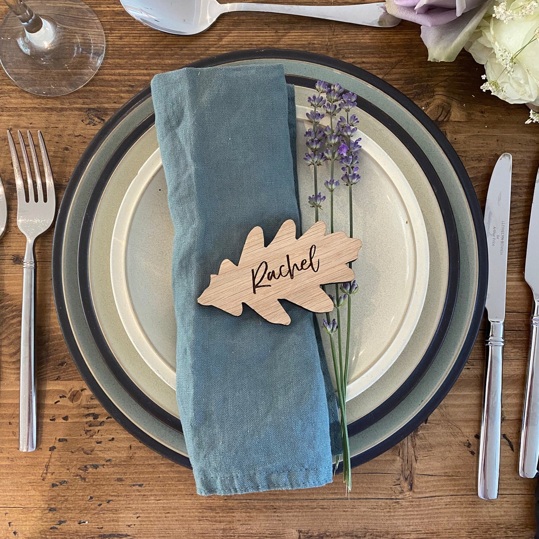 Personalised Wedding Name Place Setting - Rustic Wedding Favour - Table ...