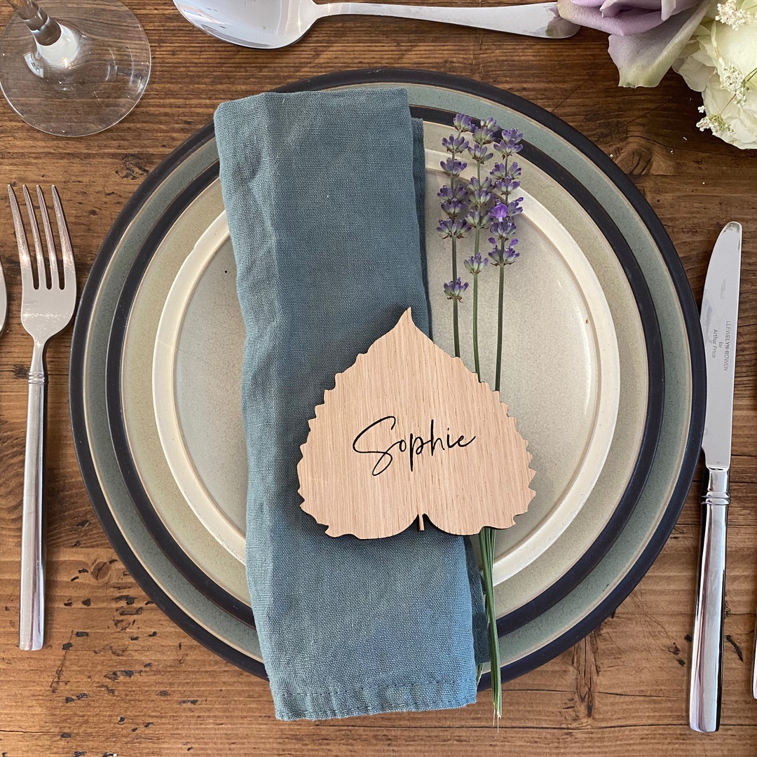 Personalised Wedding Name Place Setting Rustic Wedding Favour Table ...