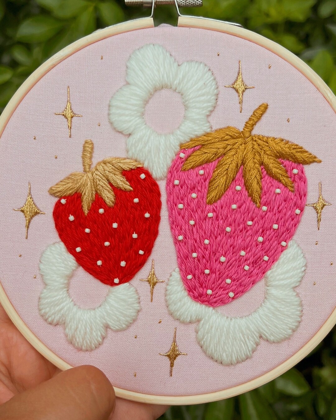 Floral Strawberry - PDF Embroidery Pattern - Etsy