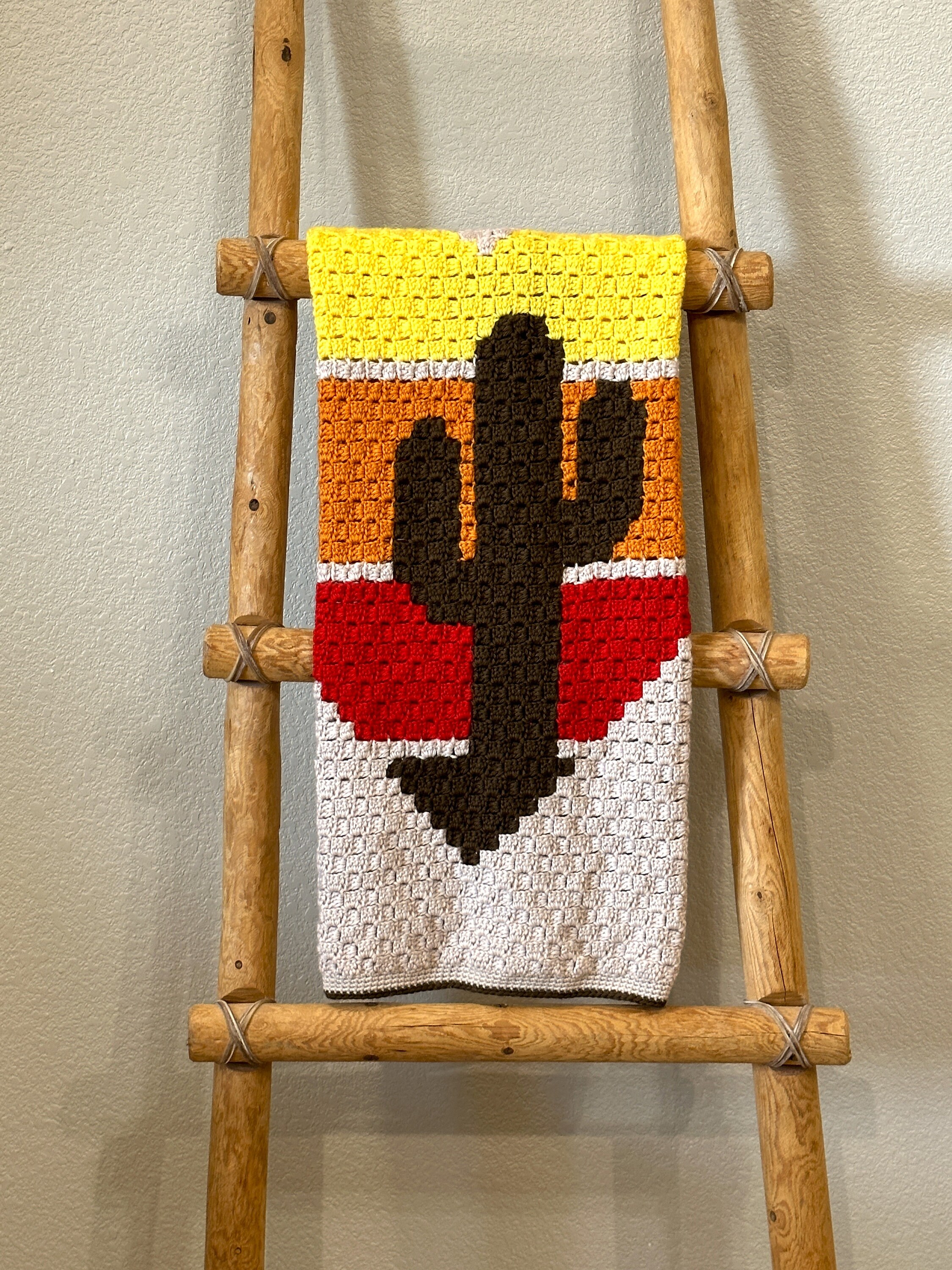 C2C PATTERN | Retro Saguaro Heart Baby Blanket | Crochet Graph Pattern ...