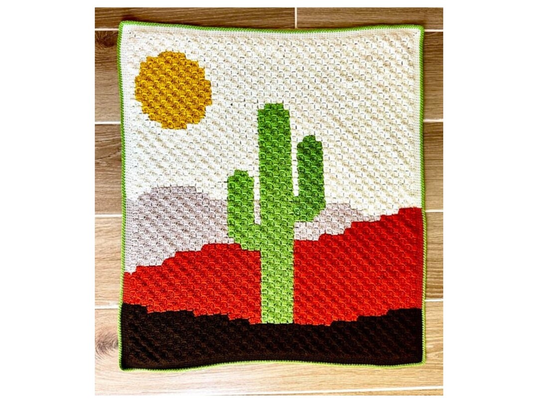 C2C Boho Saguaro Baby Blanket / Crochet Graph Pattern / Crochet Cactus ...