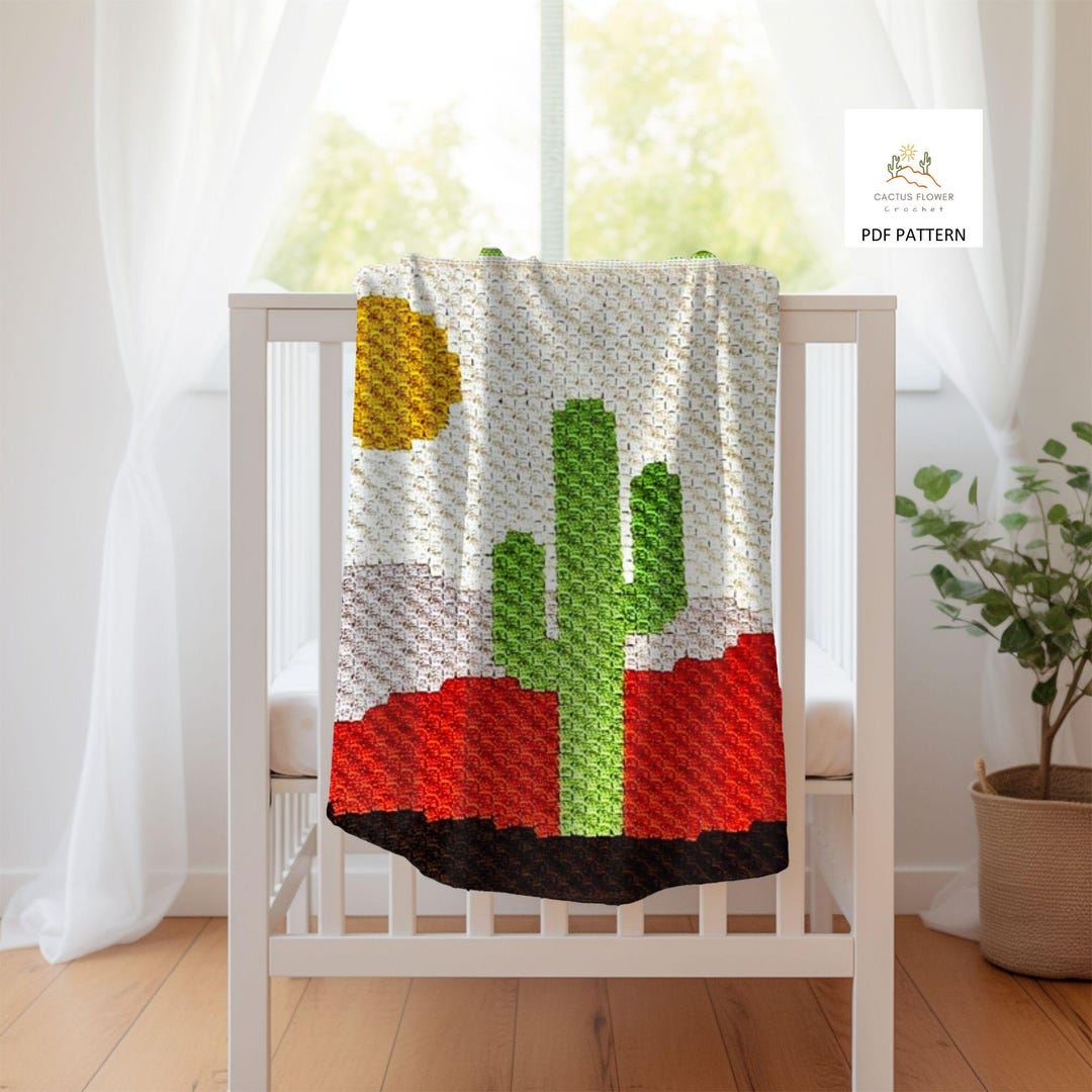 Boho Saguaro Baby Blanket Crochet Pattern: C2C Graph (PDF Download) - Etsy