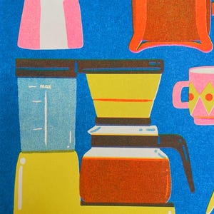 Coffee Pot Risograph Print - Etsy